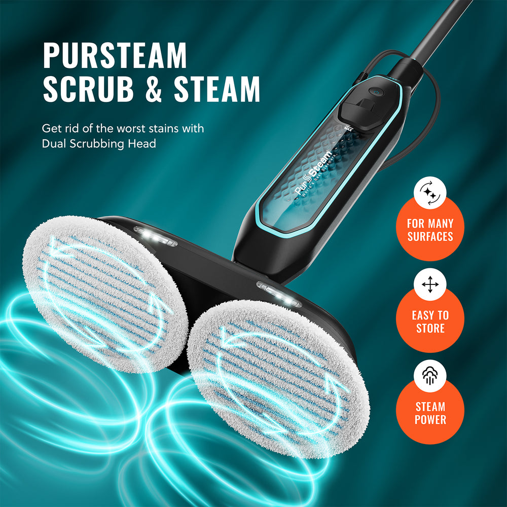 ScrubMaster Steam Mop with Dual Scrubbing Head – PurSteam